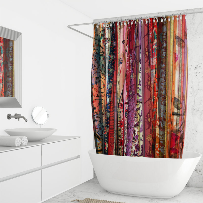 Bungalow Rose Floral Single Shower Curtain & Reviews | Wayfair