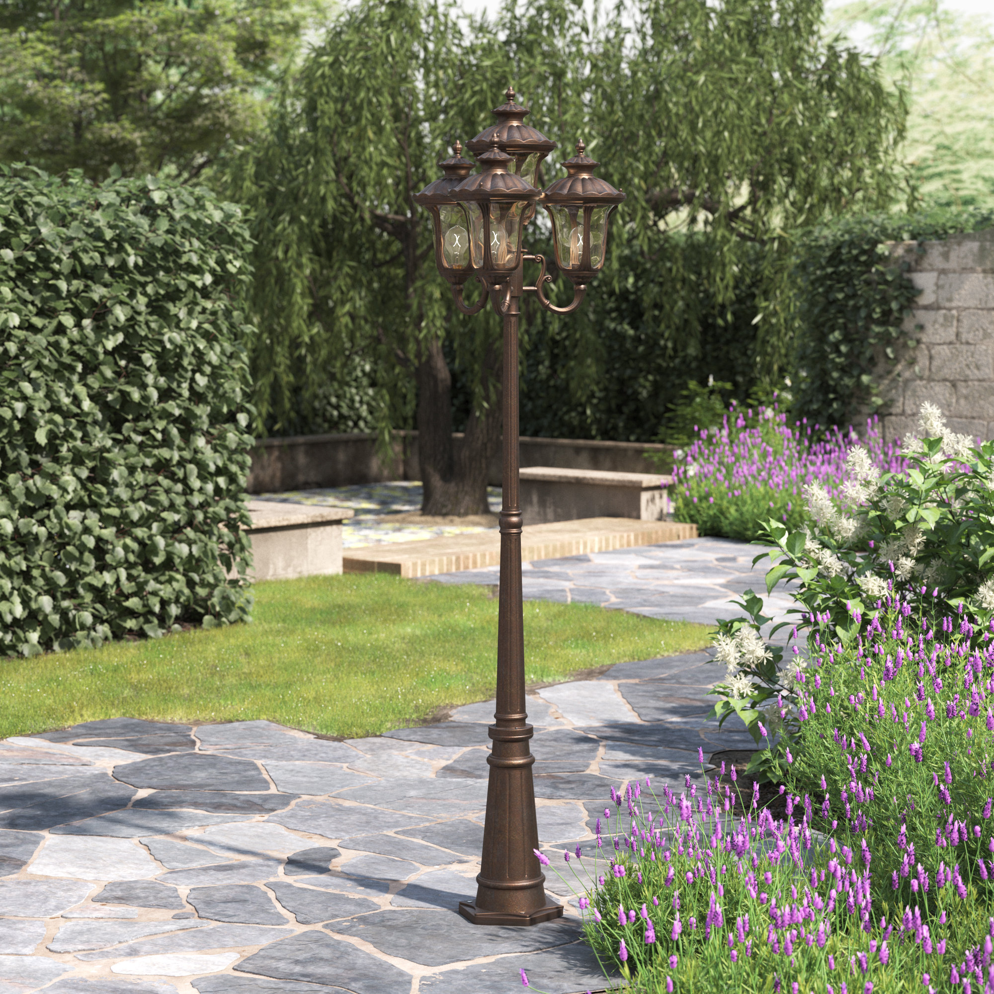 Lark Manor™ Arelene Outdoor 4-Light 93" Metal Post Light | Wayfair