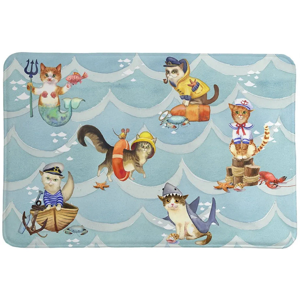 Trinx Jaydalise Salty Cats Memory Foam Rug | Wayfair
