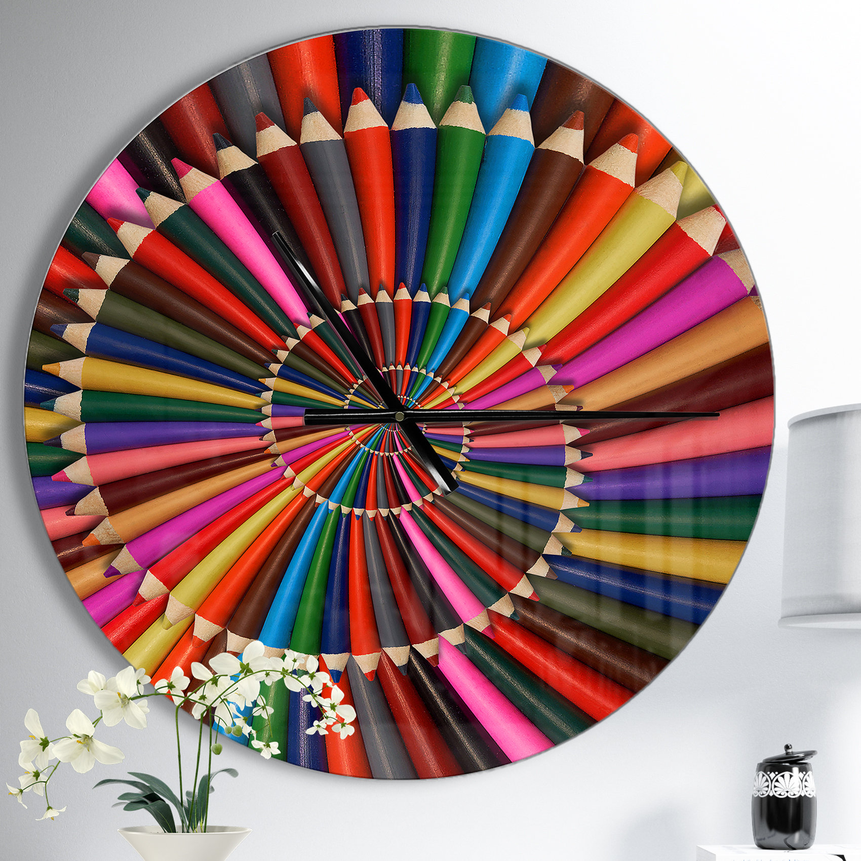 East Urban Home Colorful Rainbow Sharpen Pencils Spiral - Modern wall ...