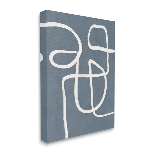Stupell Industries " Round White Squiggles Contemporary Abstract Design ...