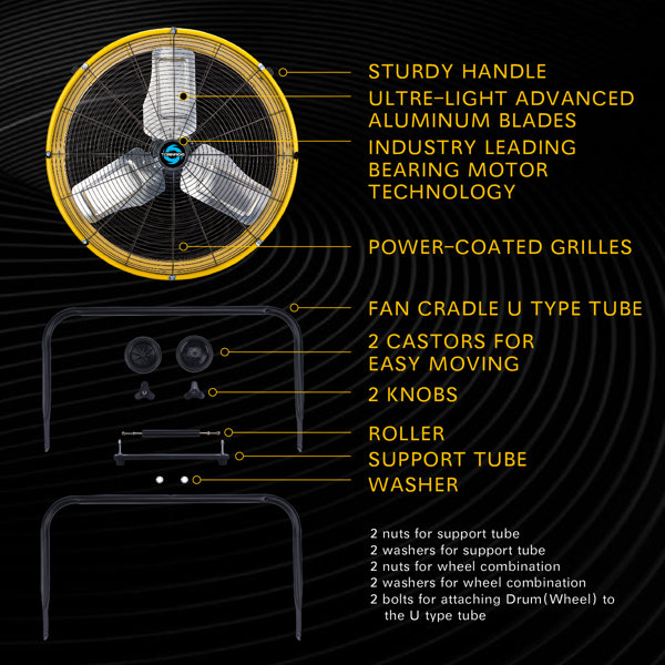 Tornado Fans Tornado - 24 Inch High Velocity Heavy Duty Tilt Metal Drum ...