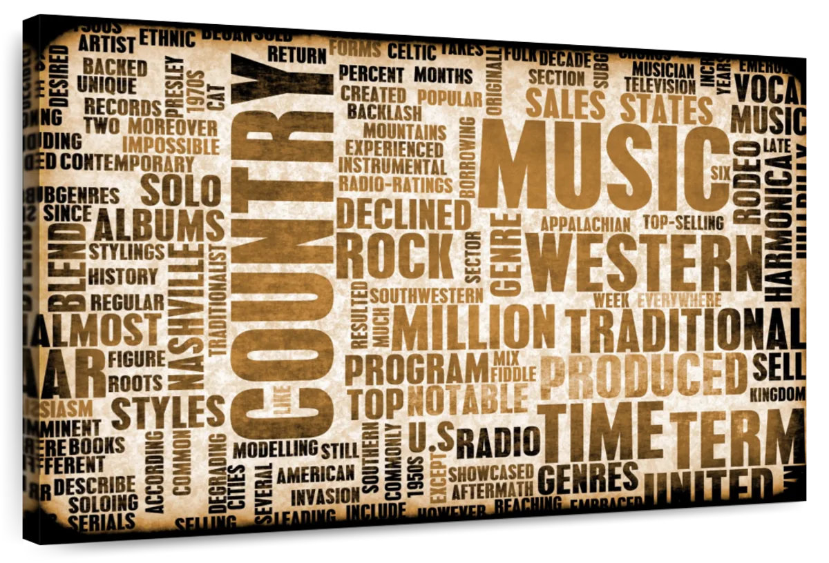 Ebern Designs Abarca Country Music Words | Wayfair