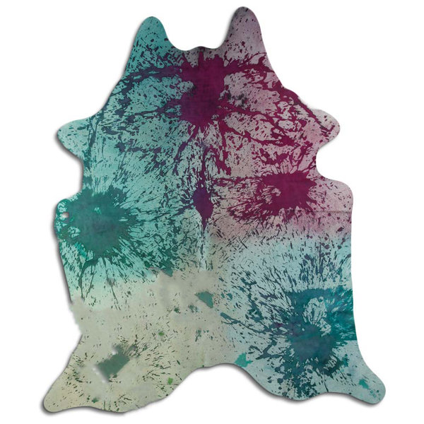 Orren Ellis ACID WASHED HAIR ON Cowhide RUG DISTRESSED COLORFUL 2 - 3 M ...