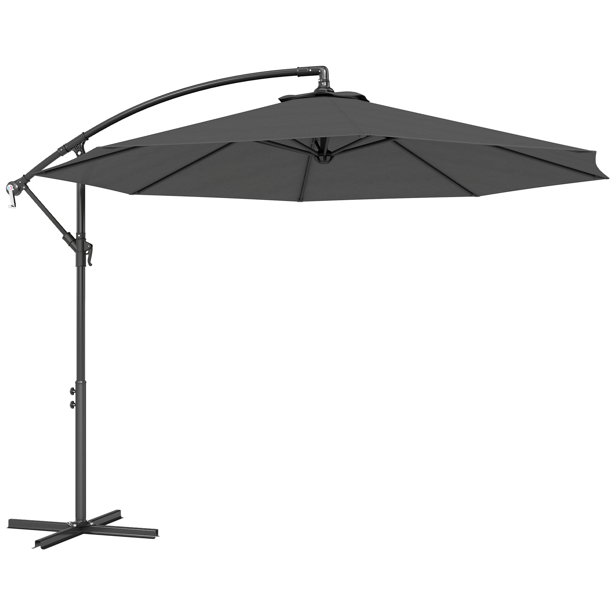 Arlmont & Co. 10' Cantilever Hanging Tilt Offset Patio Umbrella with UV ...