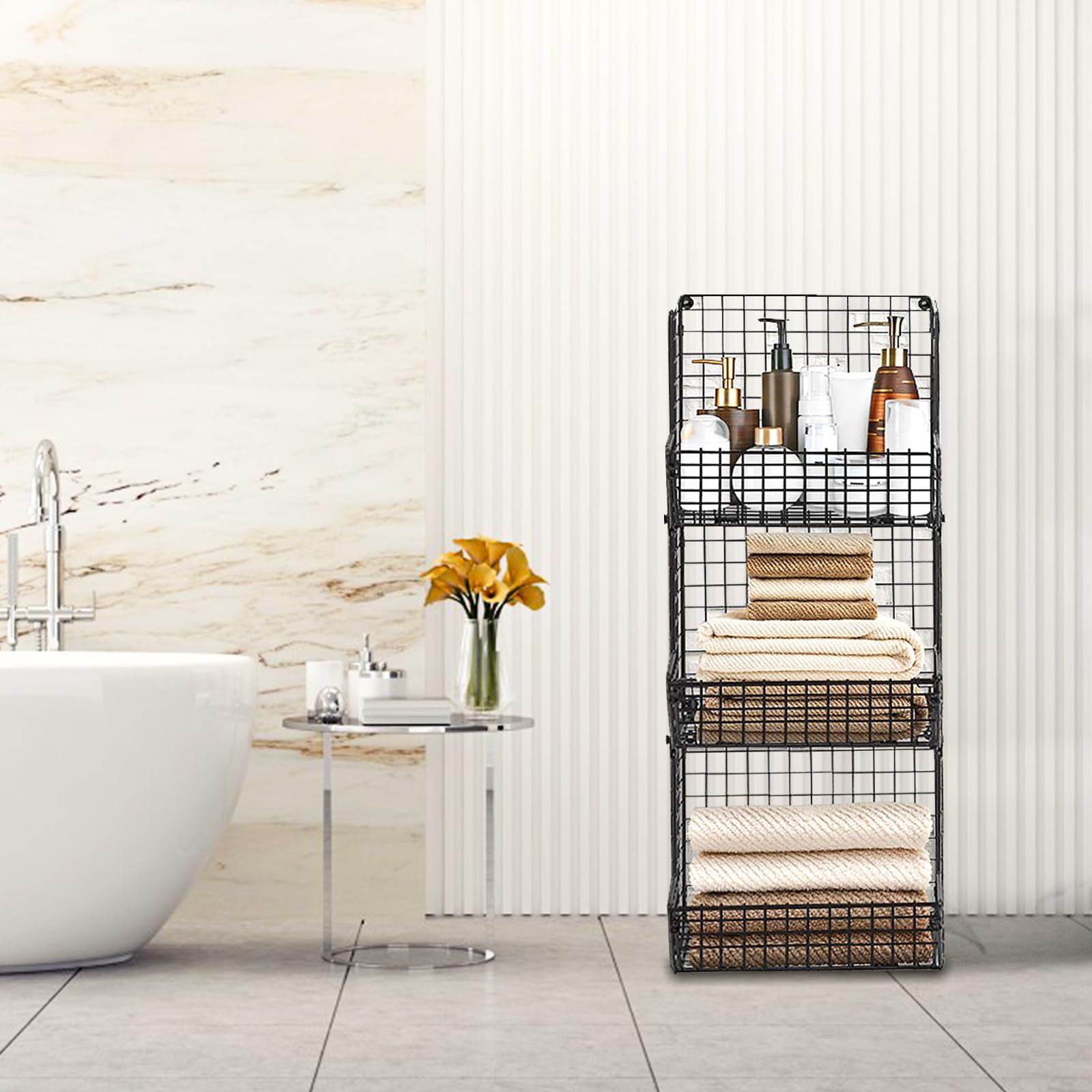 VOMGEB1 Stackable Wire Baskets for Kitchen, Closet, Pantry Storage ...