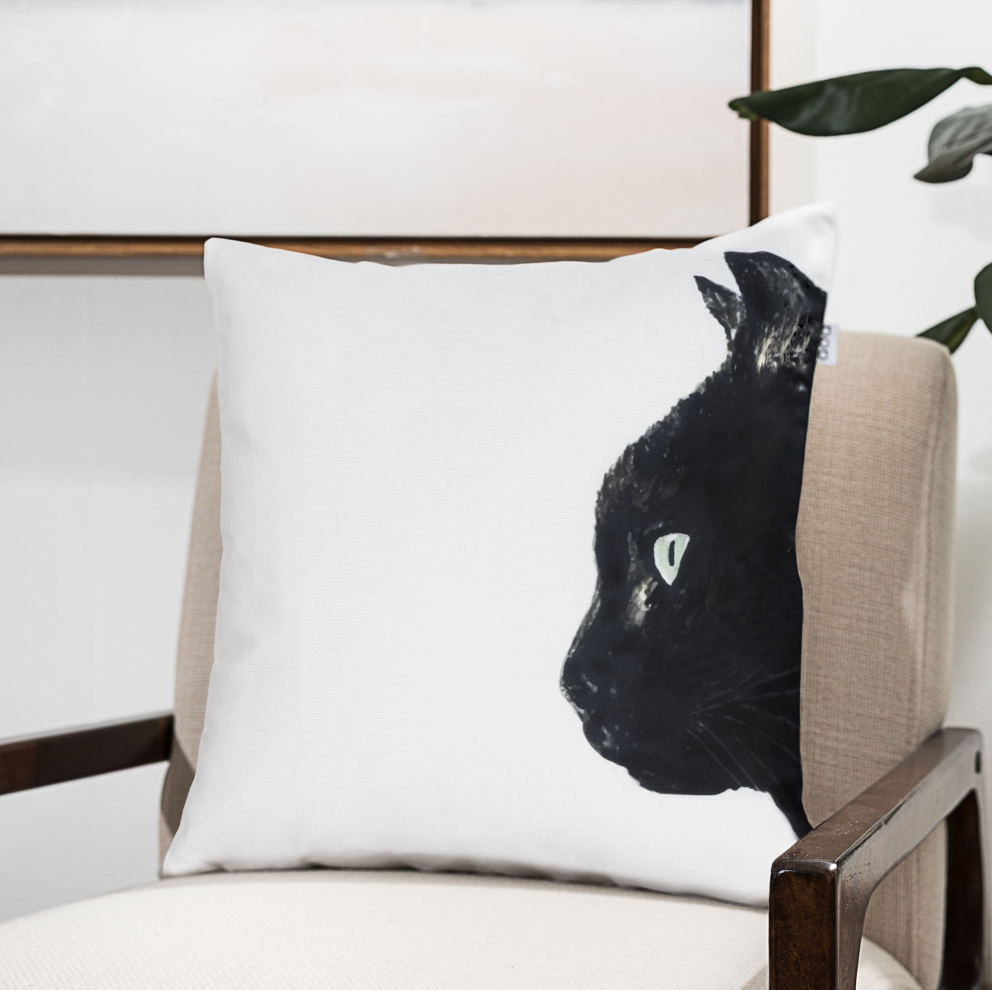 Tayse Rugs Focused Cat Animals Throw Pillow | Wayfair