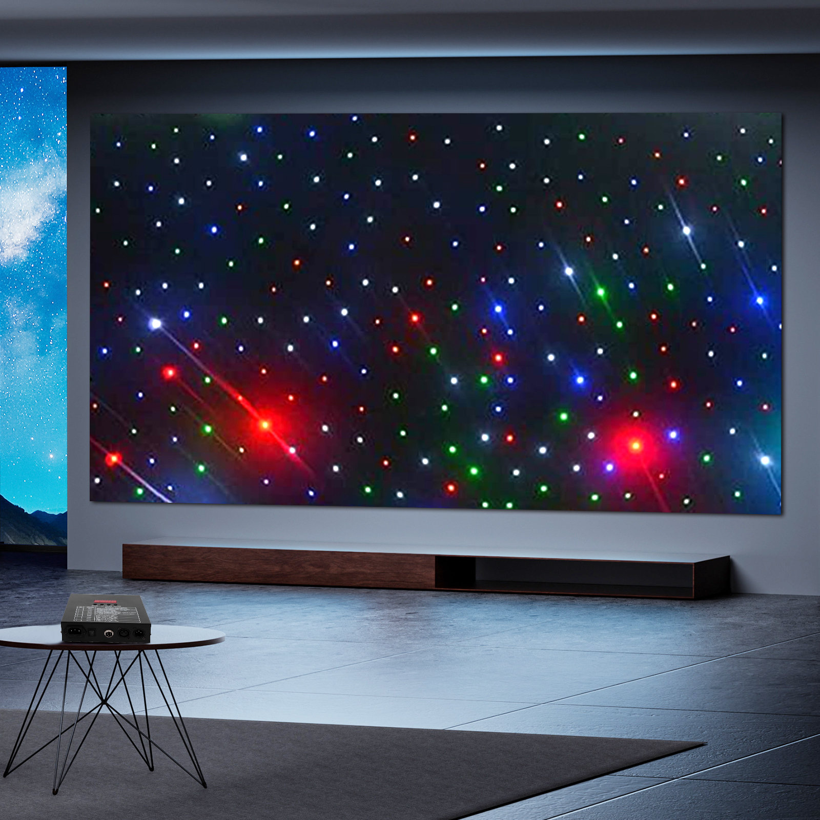 The Holiday Aisle® 9.8 x 13.1ft LED DMX Control Star Curtain Party ...