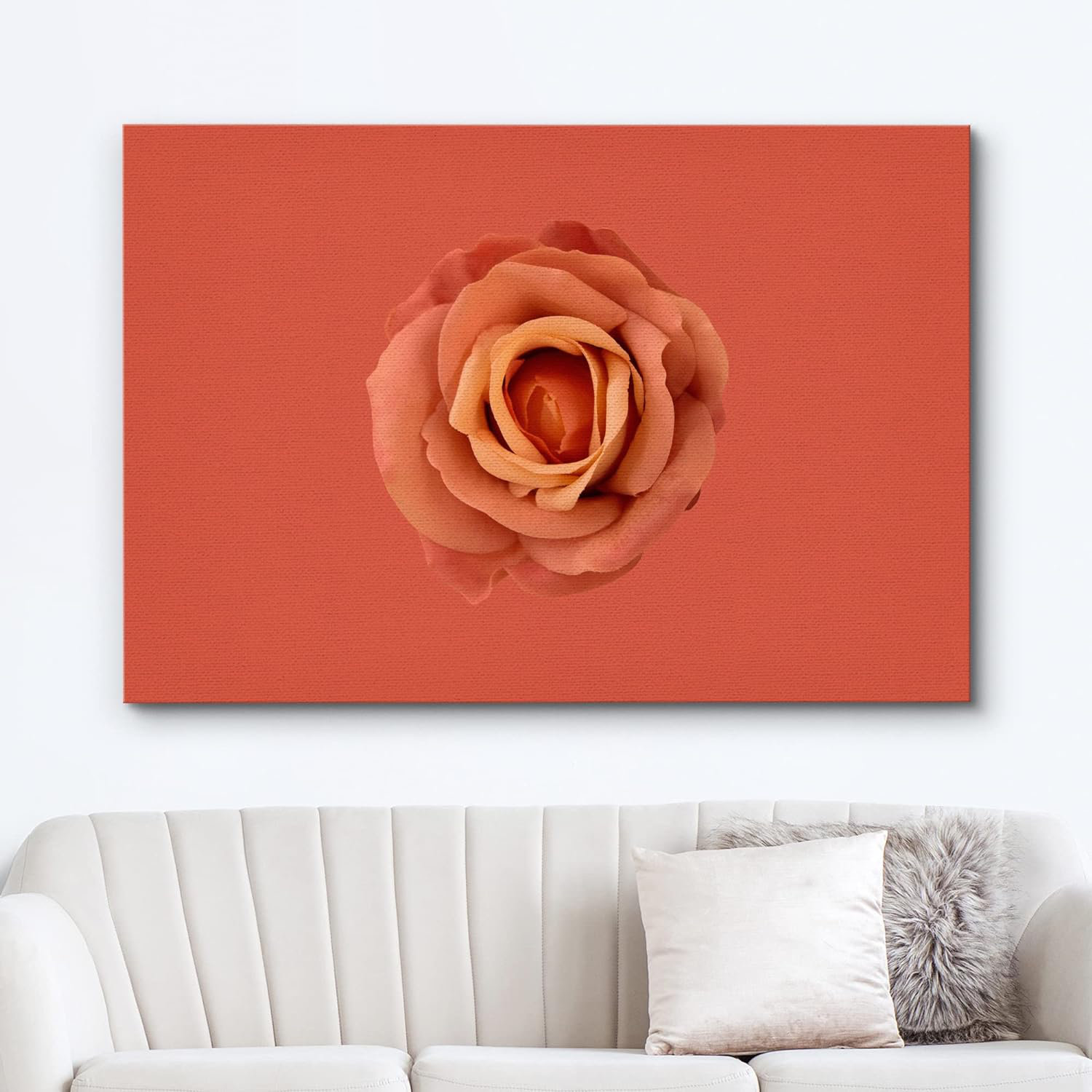 IDEA4WALL Flower Blossom " Deep Burnt Orange Rose Flower Close Up ...