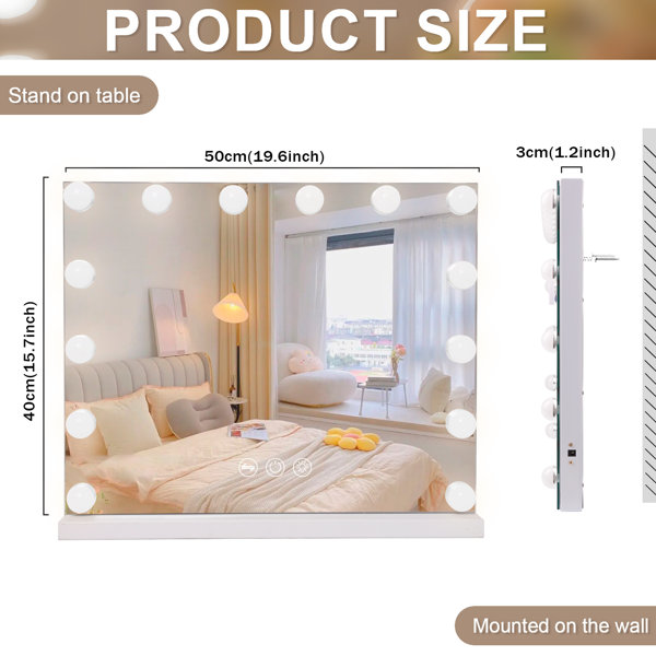Blue Elephant Rectangle LED Metal Mirror | Wayfair.co.uk
