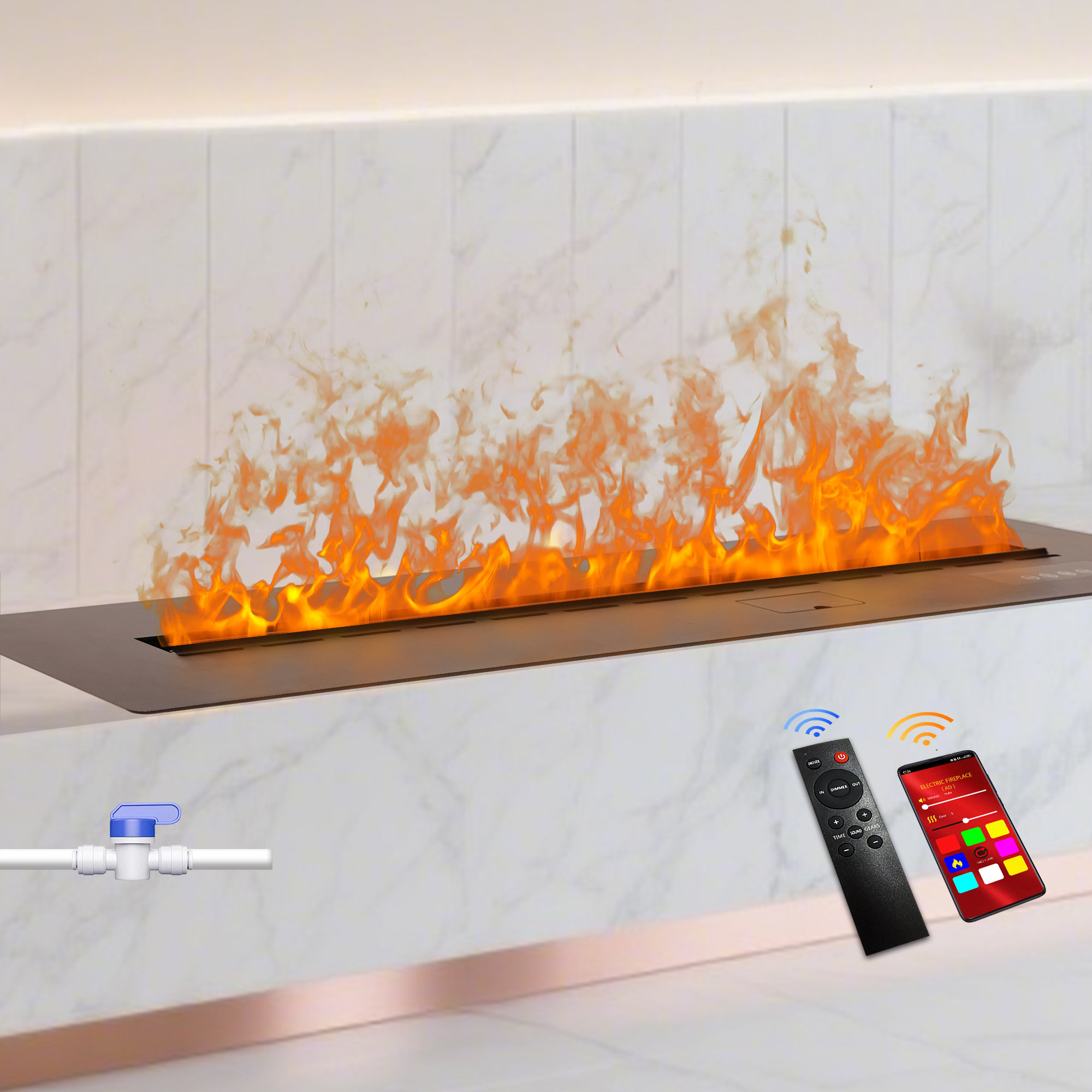 Brayden Studio 3D Water vpaor fireplace for home humidifier decoration ...