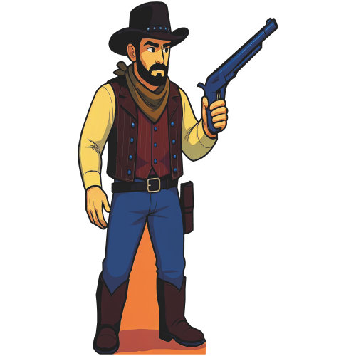Wet Paint Printing SP13478 Cartoon Cowboy Six Shooter Pistol Gun ...