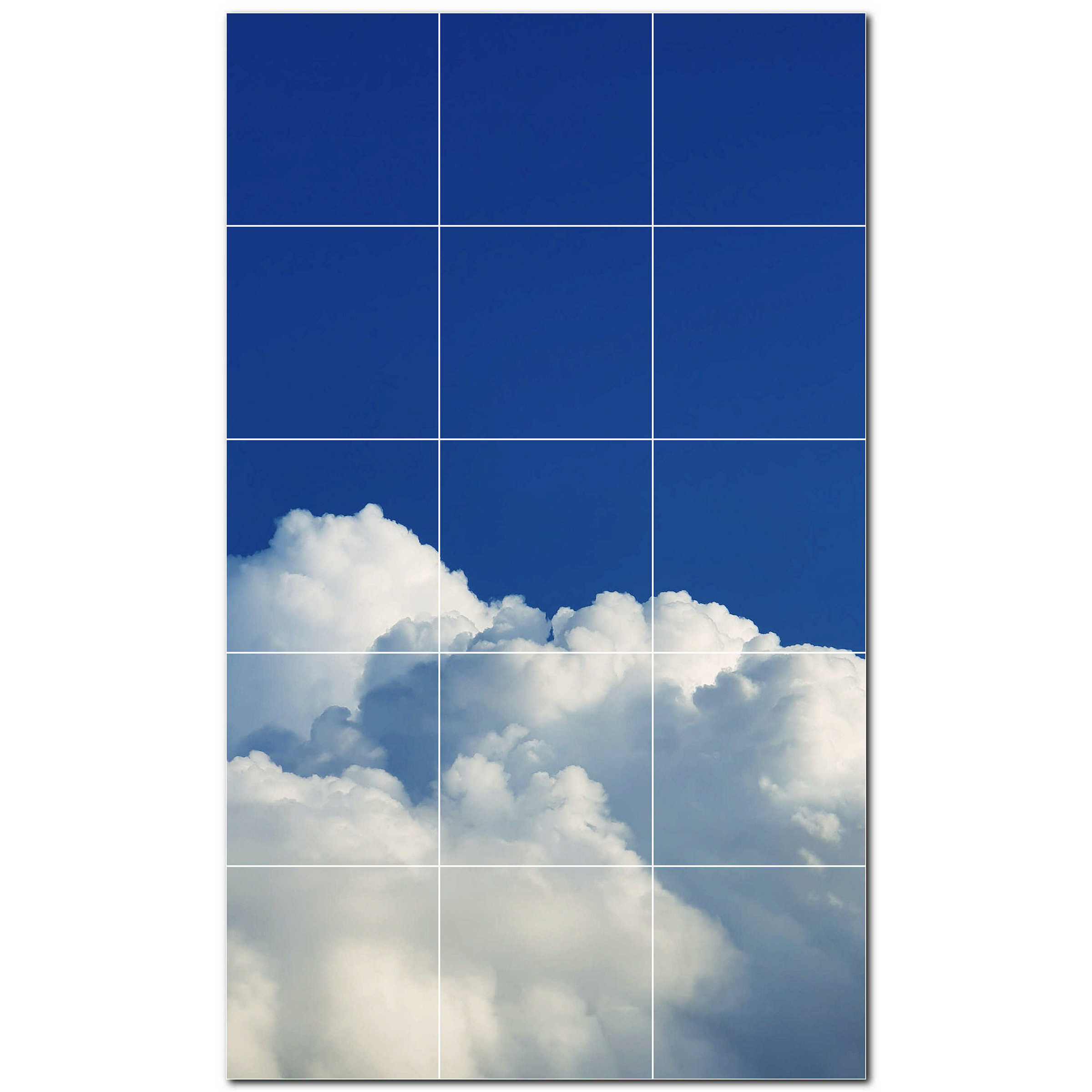 Picture-Tiles.com 36" x 60" Ceramic Clouds Photo Decorative Mural Tile PT500385: 12" x 12" (Set ...