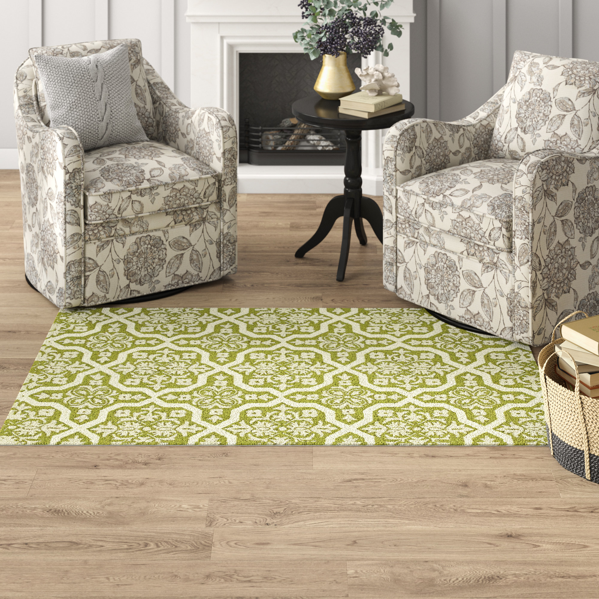 Loloi Rugs Genevieve Geometric Handmade Hooked Peridot/Ivory Indoor ...