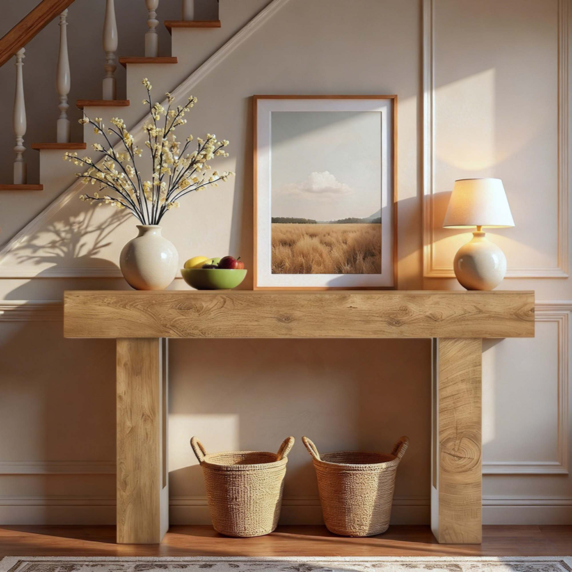 August Grove Console Table, Farmhouse Entryway Table With Storage ...