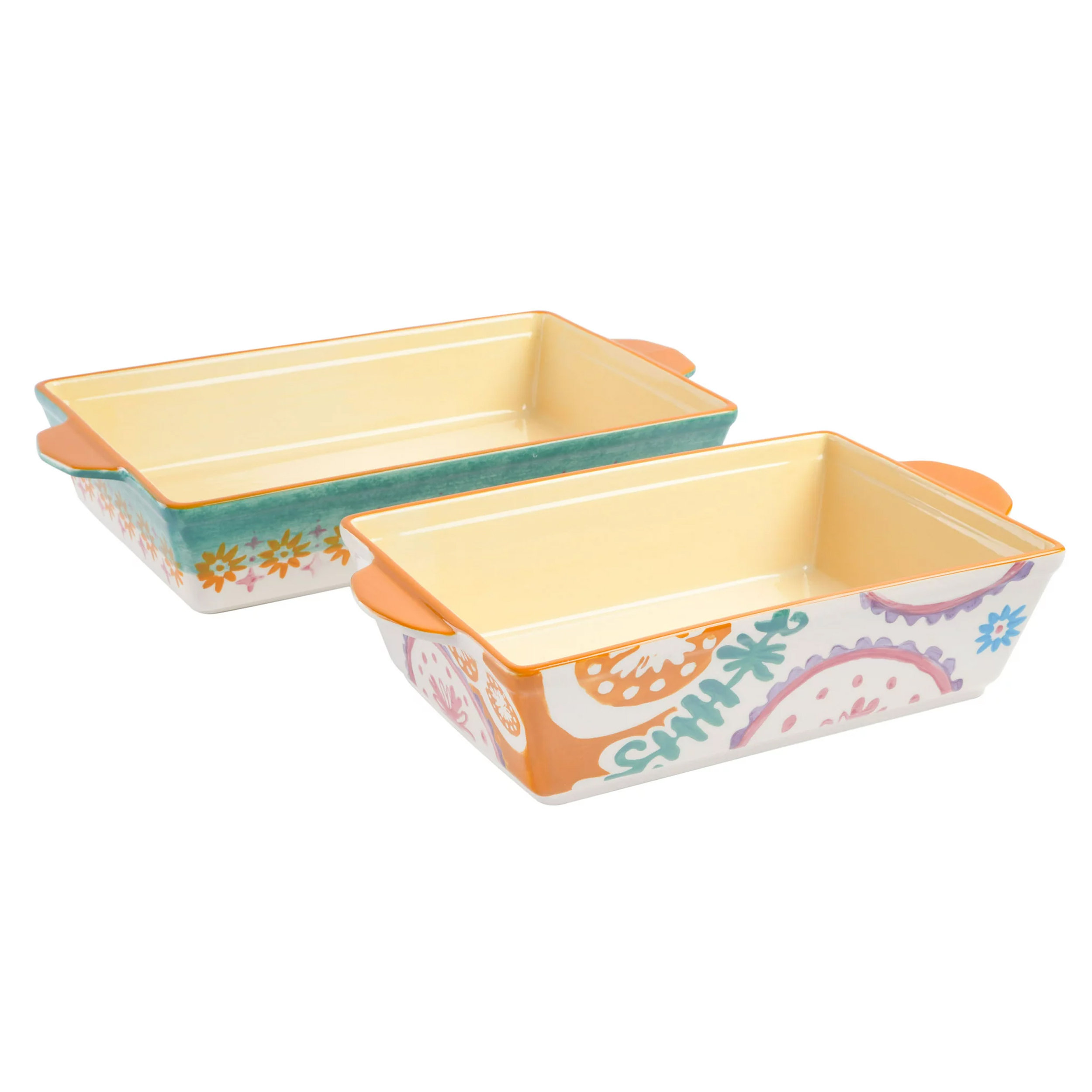 HomeStyle Entertaining 2 Piece 3.1 and 4.1 Quart Rectangle Stoneware ...