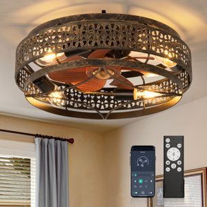 Fleur De Lis Living Morrison Ceiling Fan with Light Kit with Remote ...