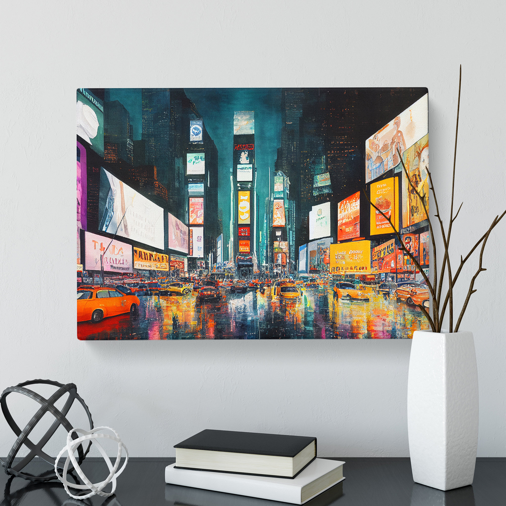 ClassicLiving Times Square New York Watercolour Vol.7 - Wrapped Canvas ...
