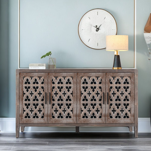 Bungalow Rose Wynsum 59.8" Wide Hollow Four-Door Sideboard | Wayfair