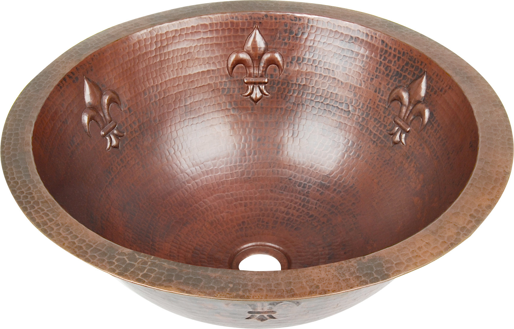 D'Vontz Copper Bathroom Sinks Metal Circular Undermount Bathroom Sink ...