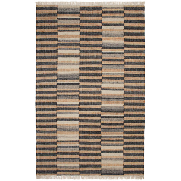 Dash and Albert Rugs Ravel Stripe Black Handwoven Wool Rug & Reviews ...