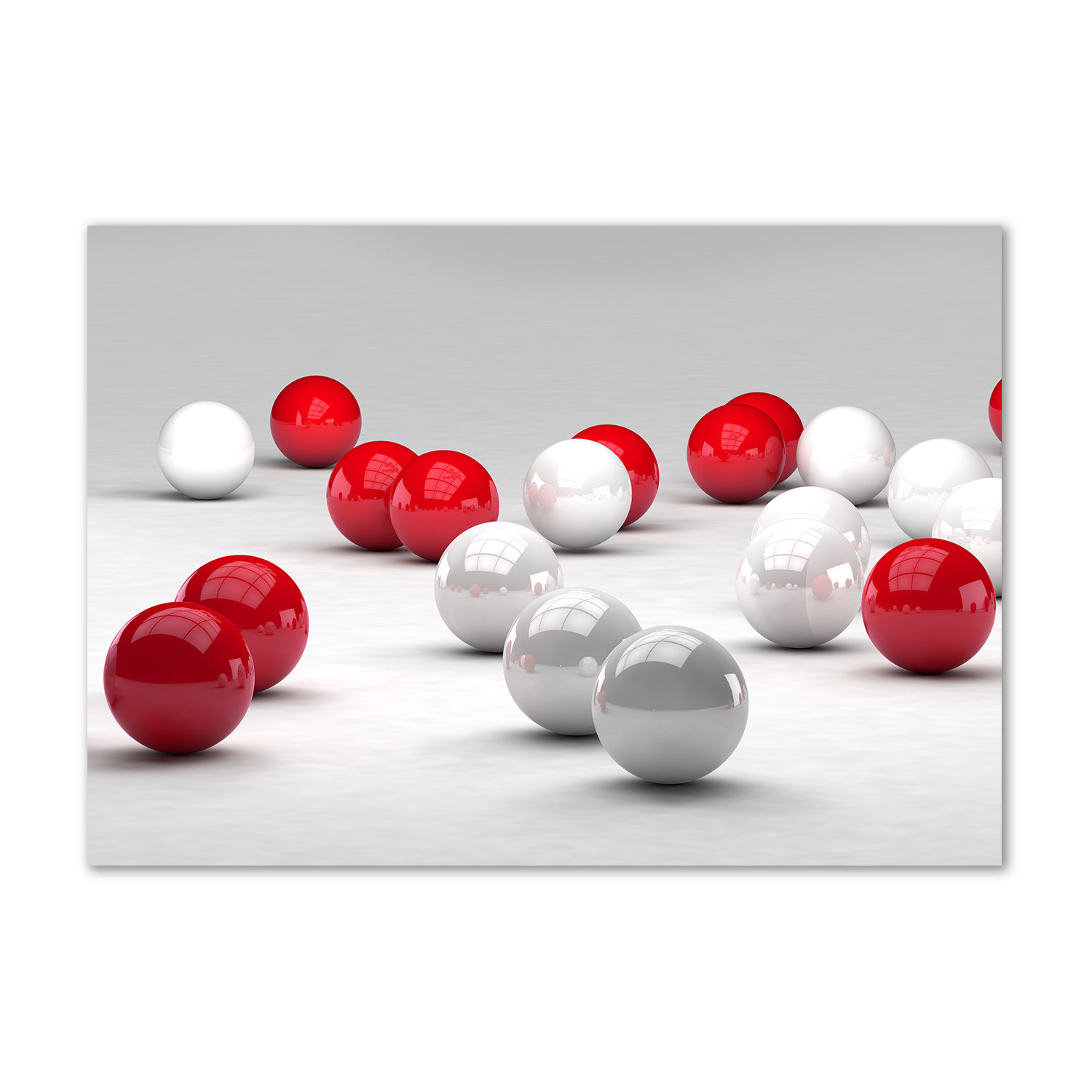 Brayden Studio Red and White Balls - Wrapped Canvas Art Prints ...