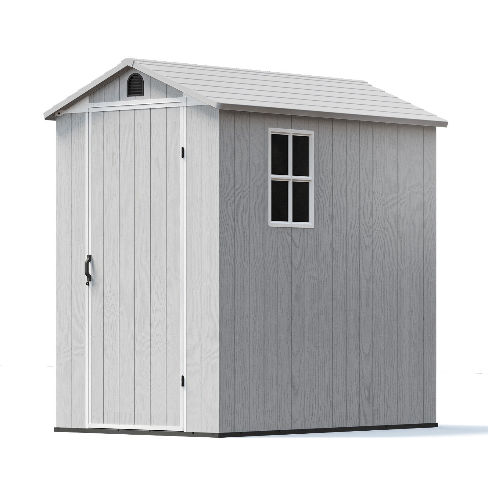Patiowell 4 ft. W x 6 ft. D Plastic Storage Shed with Floor, Resin Shed ...
