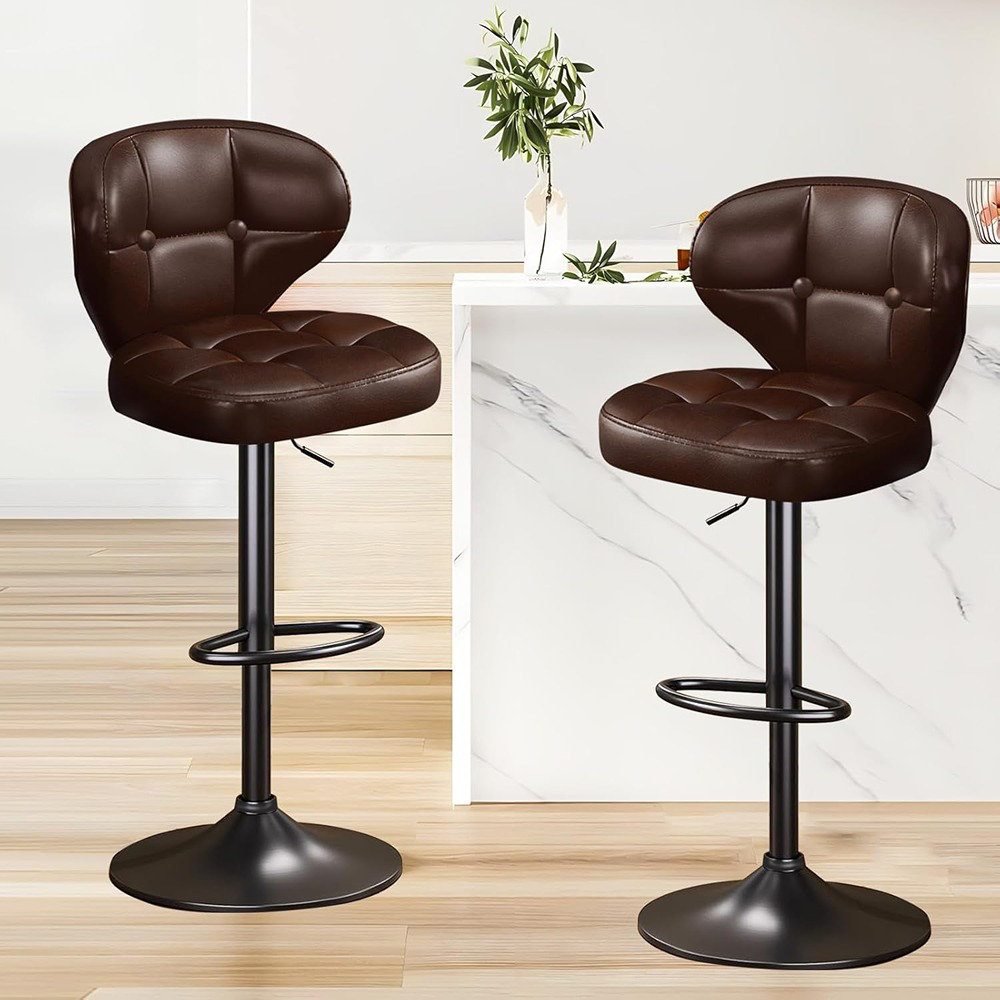 George Oliver Bar Stools Set Of 2,Adjustable Swivel Barstools, Modern ...