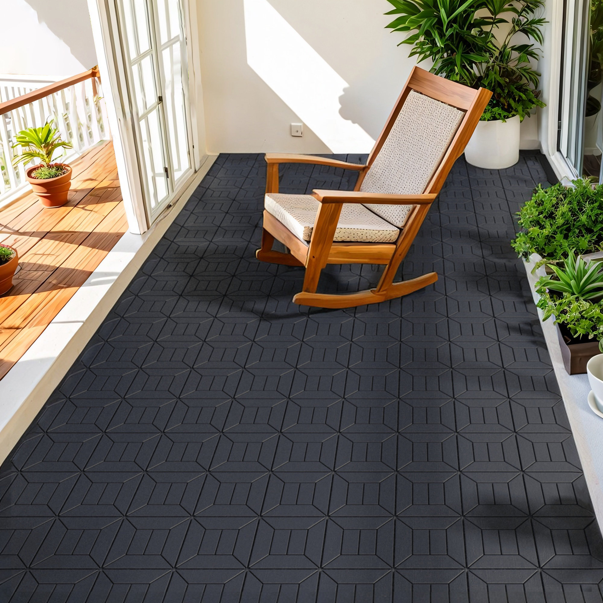 Best Robe Ever 12" Interlocking Patio Deck Tiles, Easy DIY Floor Tiles ...