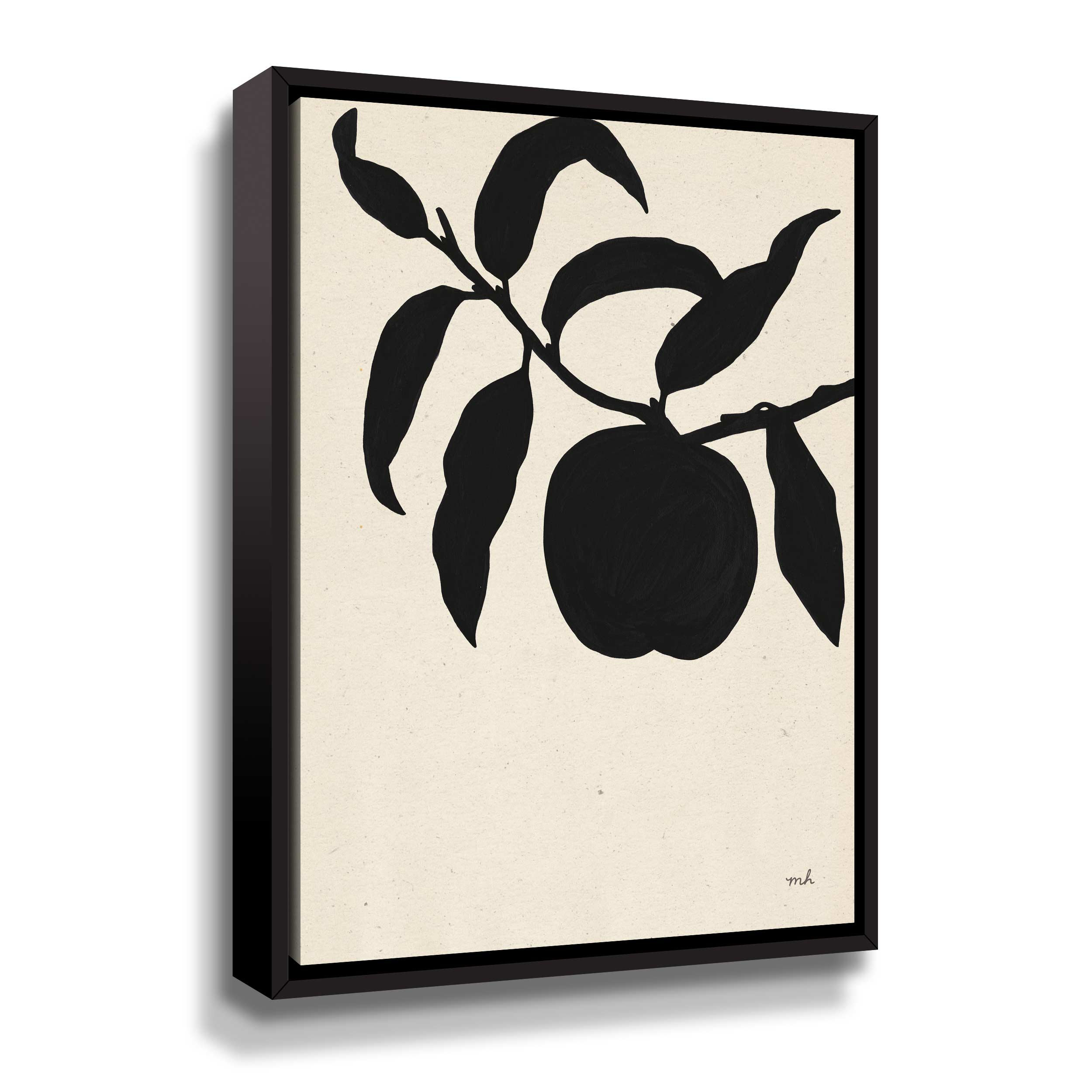 Rosalind Wheeler Peach II Gallery Wrapped Floater-Framed Canvas | Wayfair