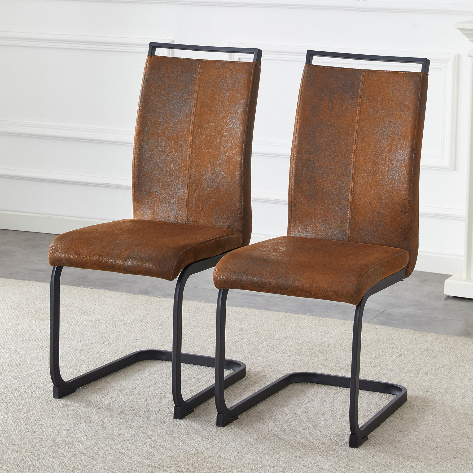 Corrigan Studio® Retro - Style Suede - Like Tech Fabric Dining Chairs ...