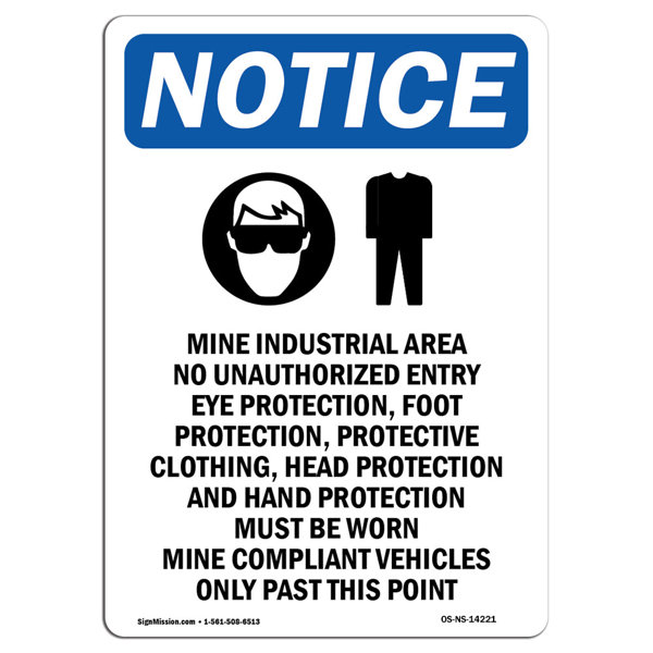 SignMission Mine Industrial Area Sign with Symbol | Wayfair