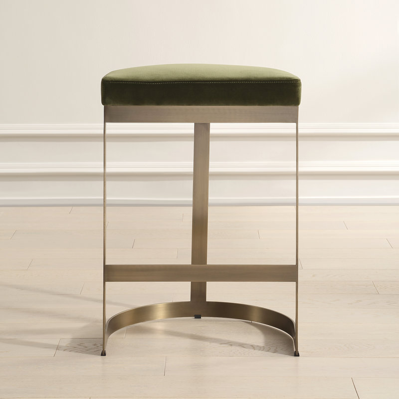 Everly Quinn Hilger Brass Moss Counter Stool | Wayfair