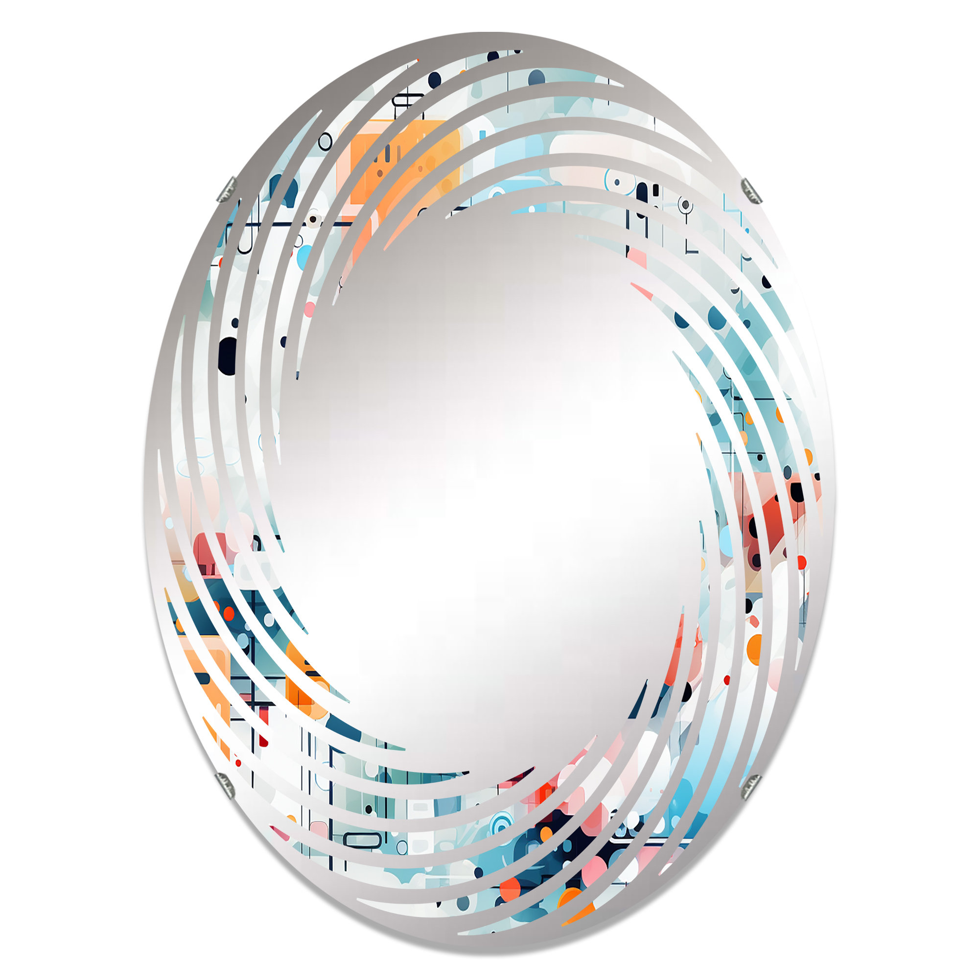 Design Art Blue And Pink Abstract Pixel Expression I - Spiral Wall ...