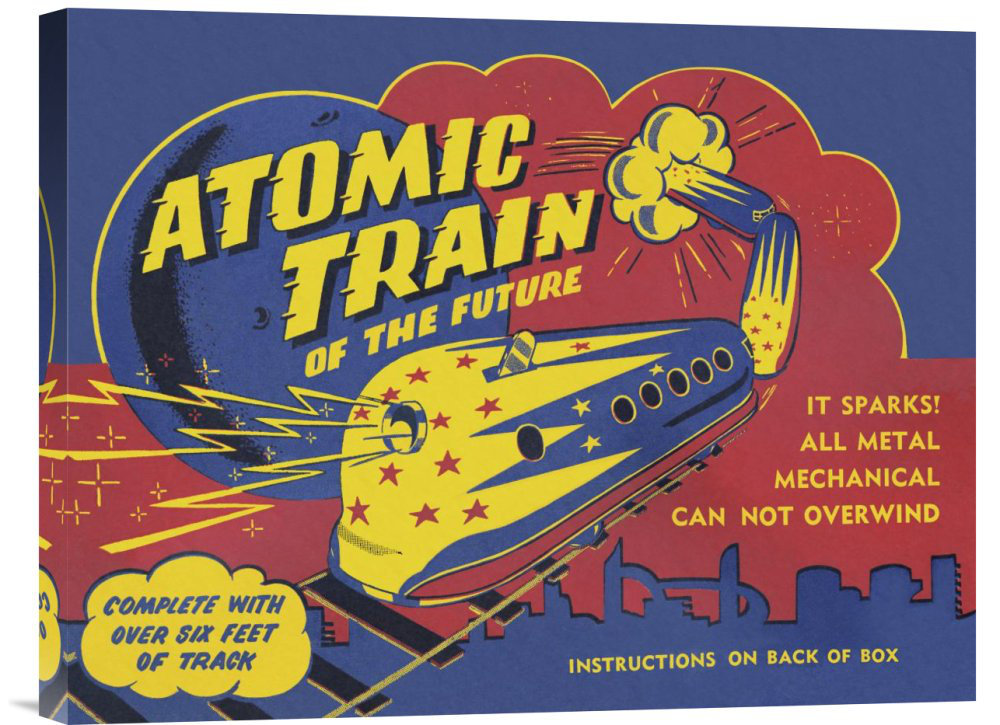 Global Gallery 'Atomic Train of the Future' by Retrobot Vintage ...