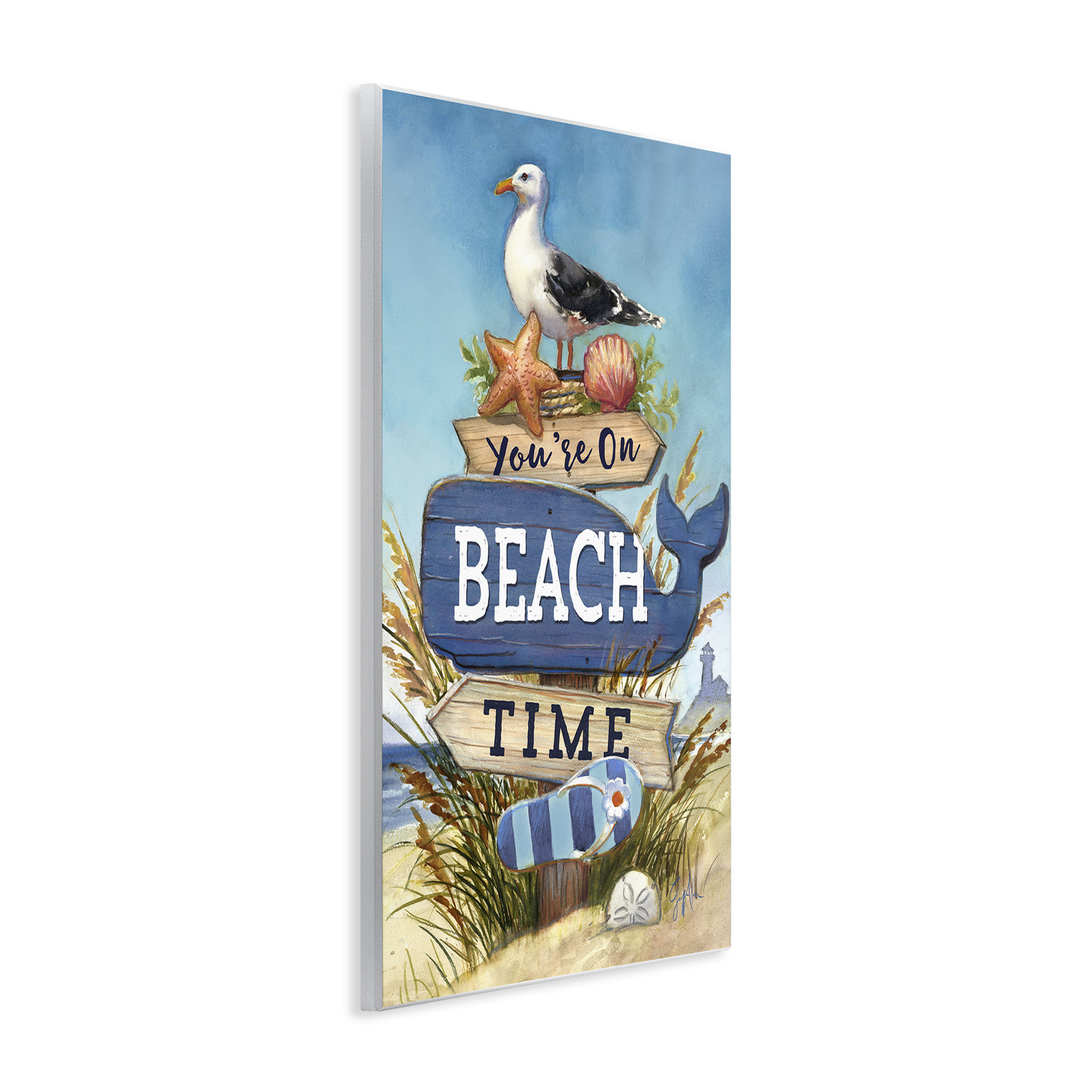 Highland Dunes On Beach Time Sign Wall Plaque Art by Geoff Allen | Wayfair