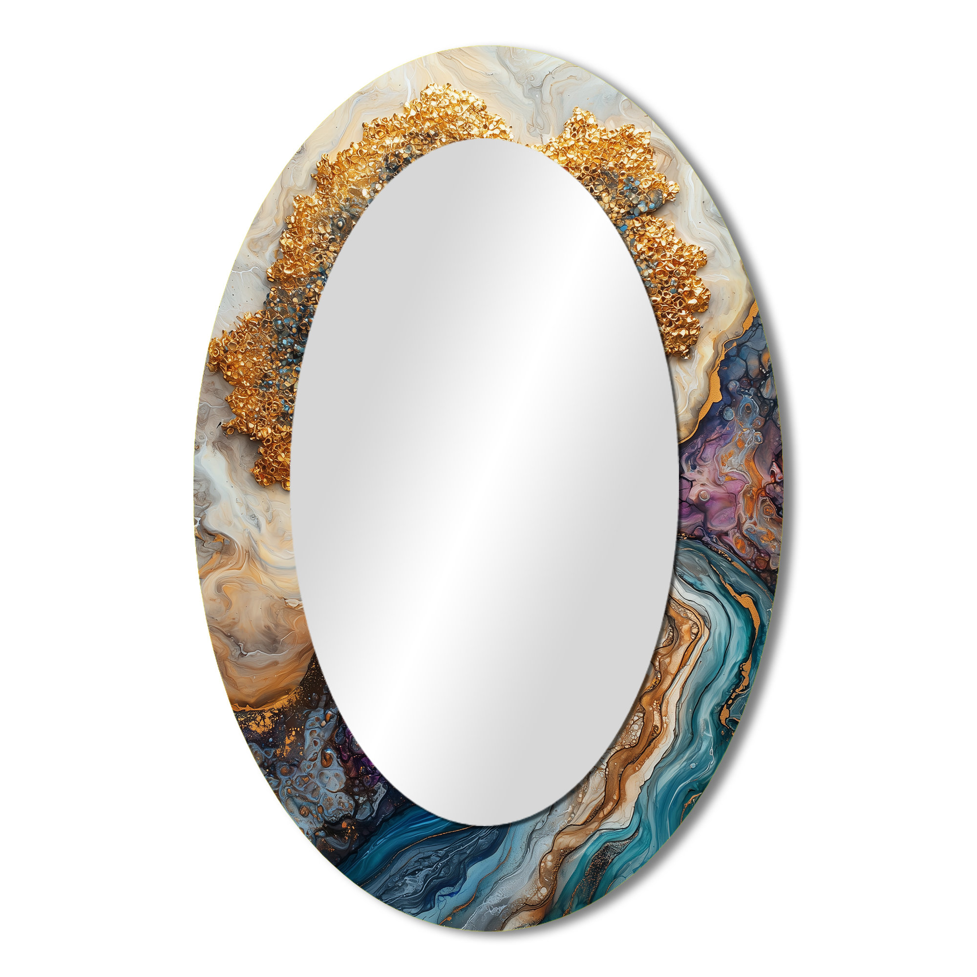 Mercer41 Aqua Tree Of Life Into The River Of Existence II - Green Oval ...