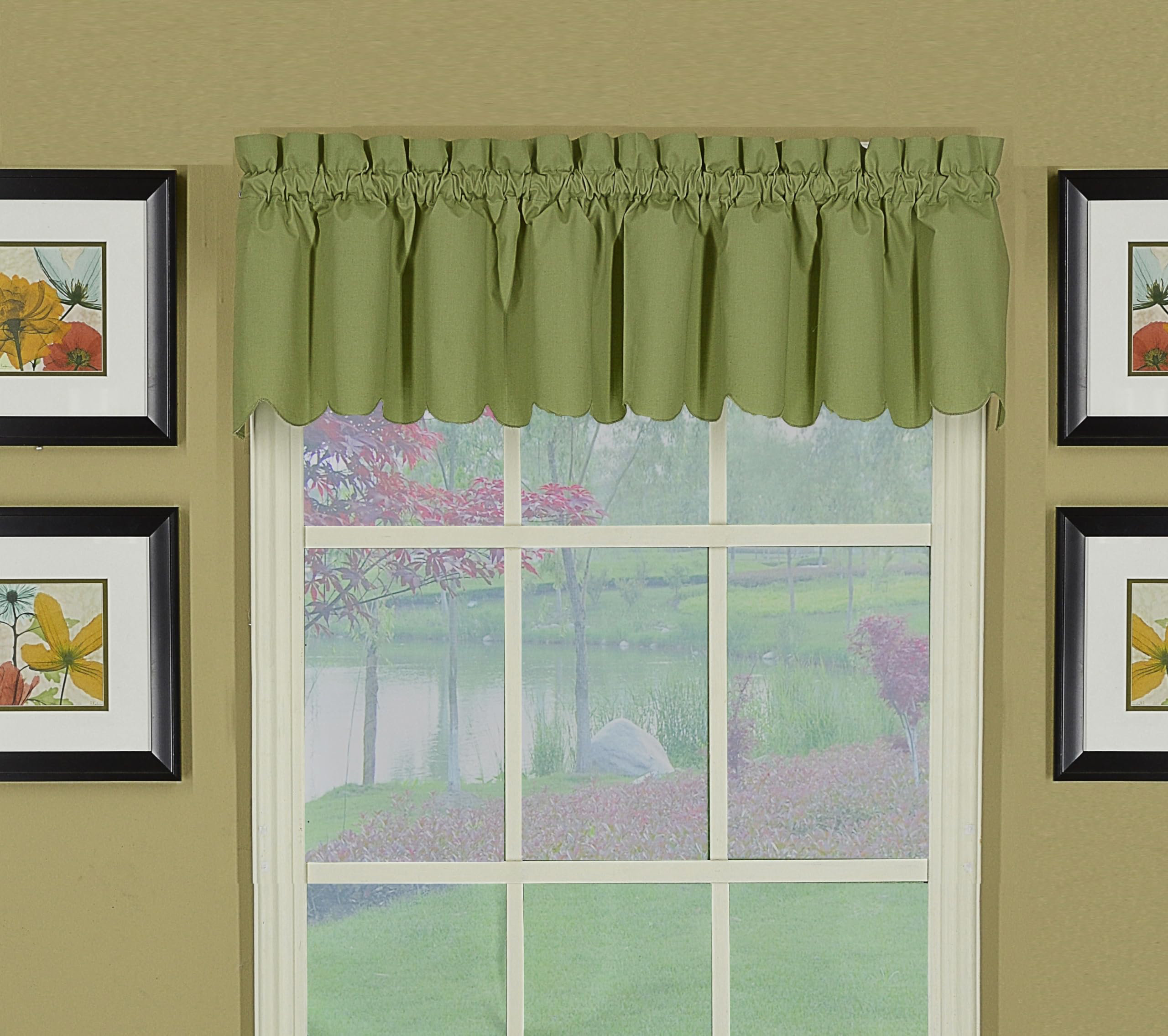 PALEYI 60" W x 12" L Scallop Curtain | Wayfair