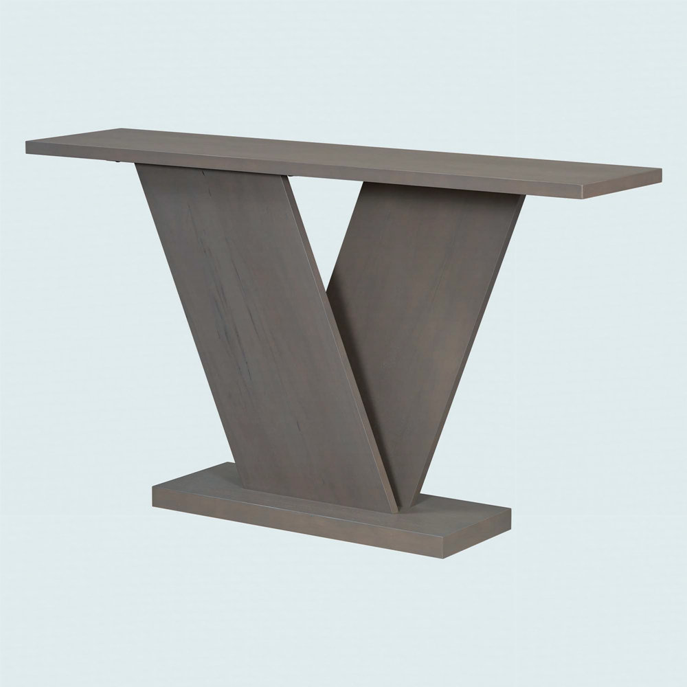 Latitude Run® Mirod Console Table With Natural Wood Veneer, V-Base ...