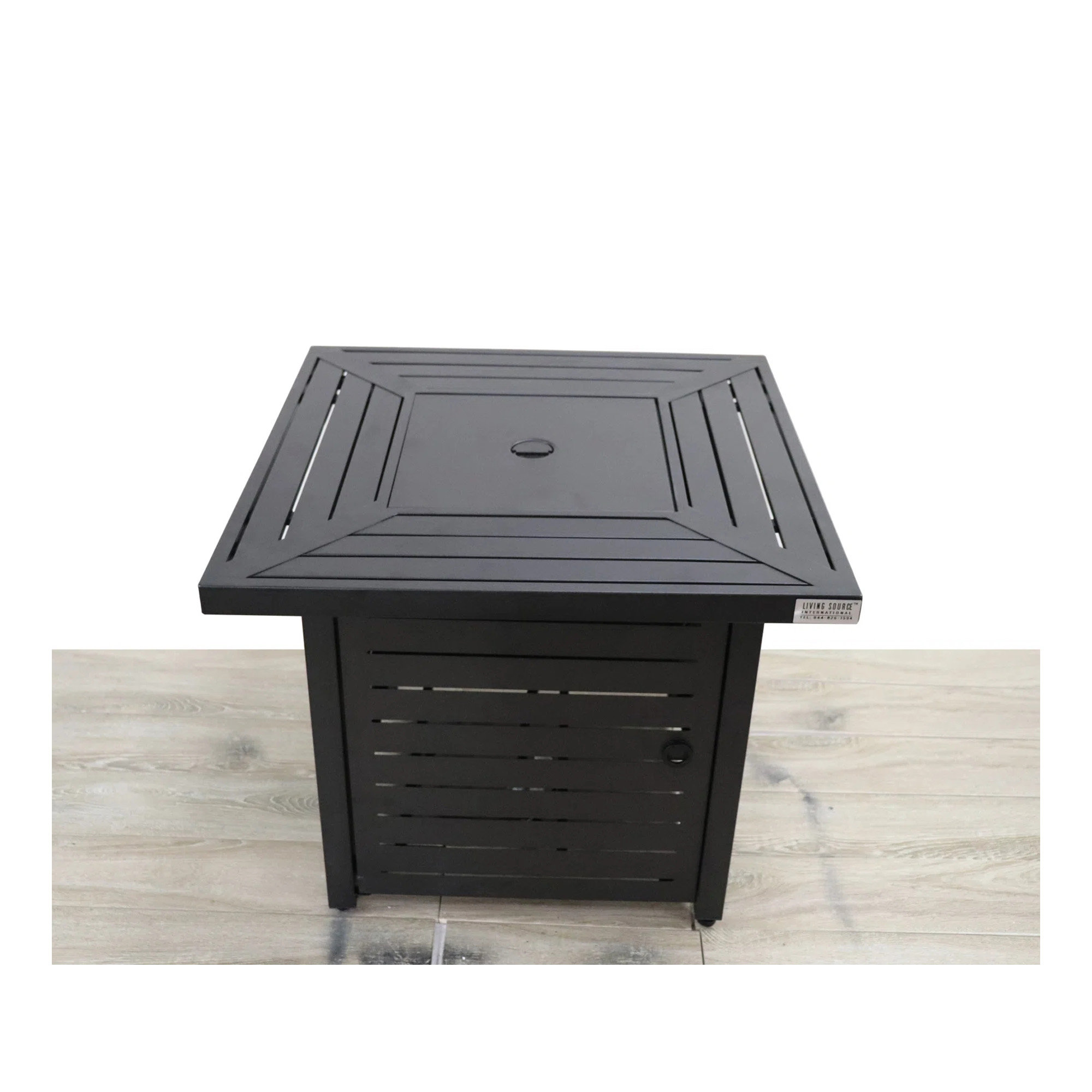 Latitude Run® 25'' H x 30'' W Steel Outdoor Fire Pit Table with Lid ...