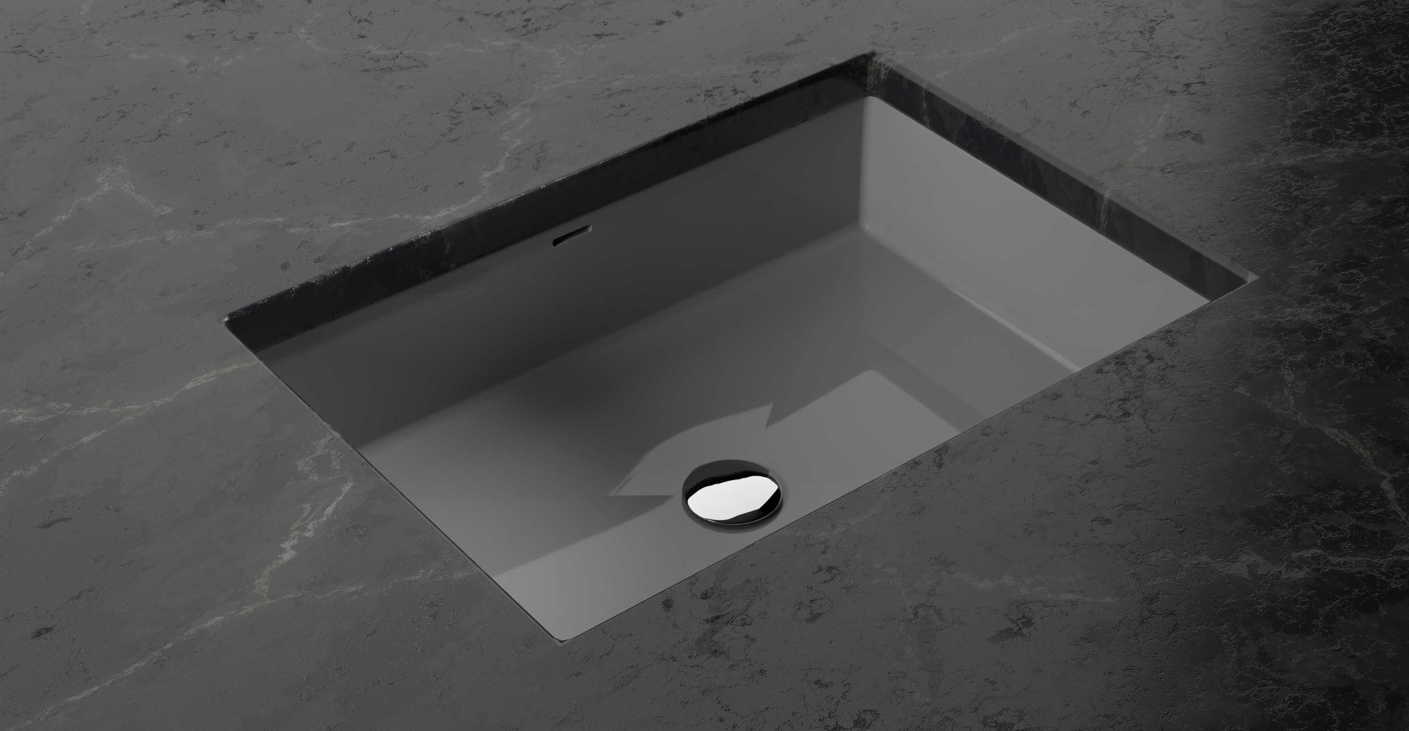 Badeloft Ramp 16.3'' Polymarble Rectangular Bathroom Sink with Overflow ...
