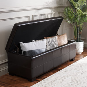 Red Barrel Studio® Alescia Faux Leather Upholstered Storage Bench ...