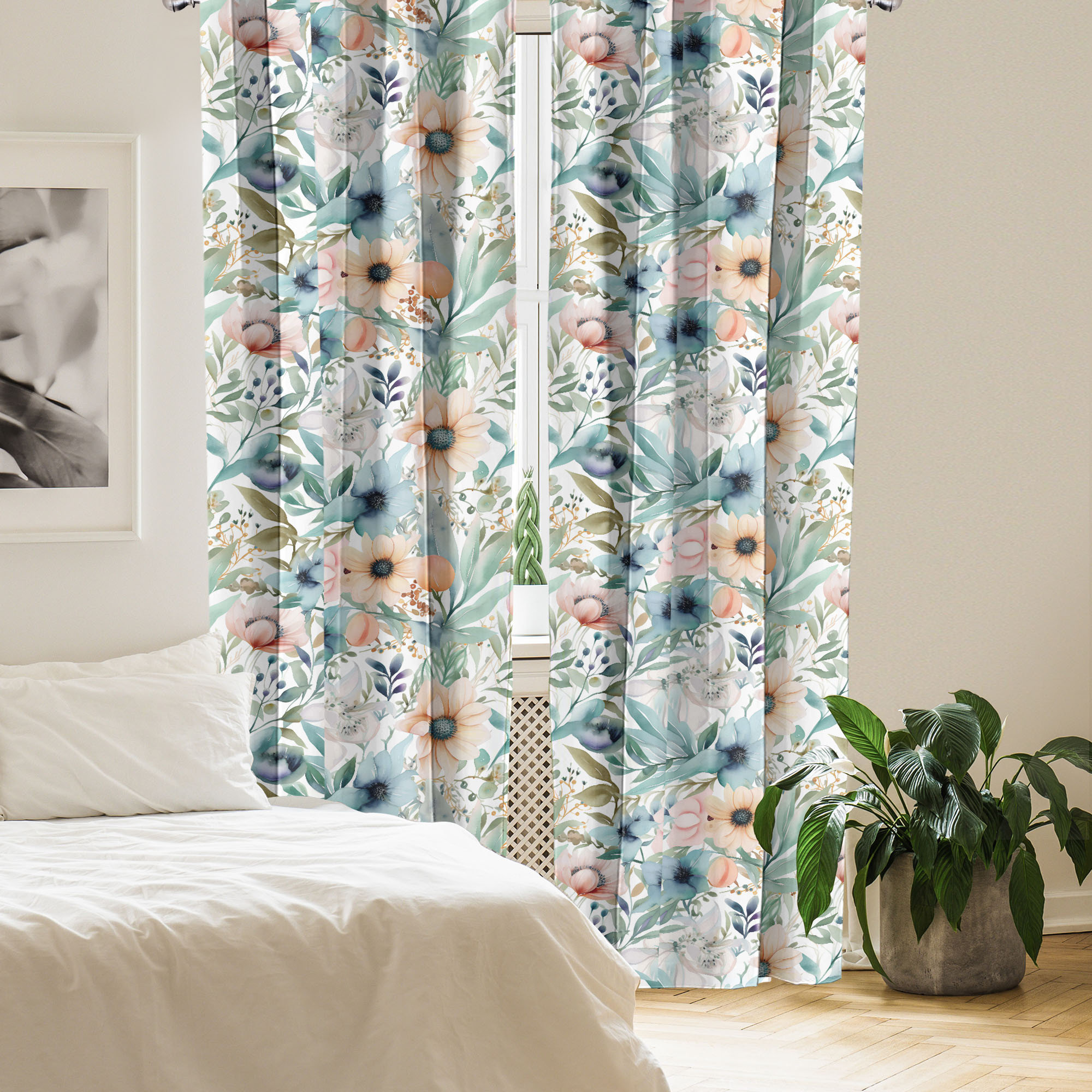 East Urban Home Spring Floral Curtains Romantic Garden Bloom-424944 ...