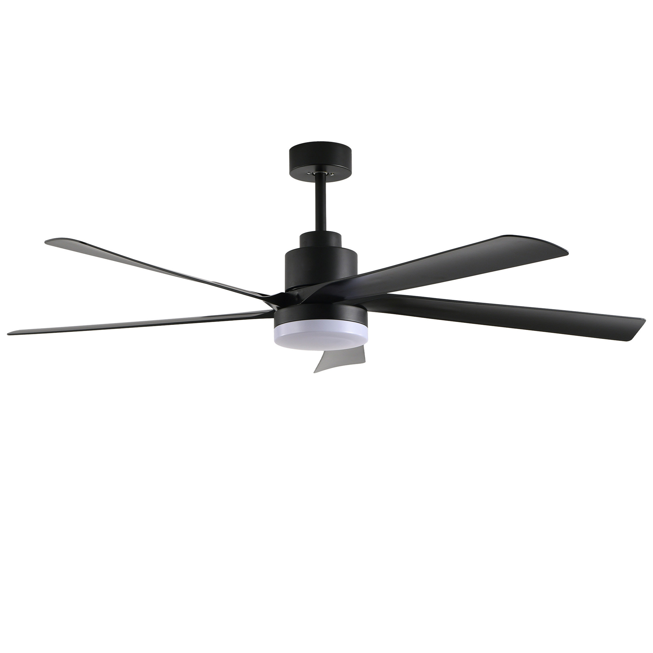 Latitude Run® 65 Inch Black Ceiling Fan With Light, 5-Blade Dimmable ...