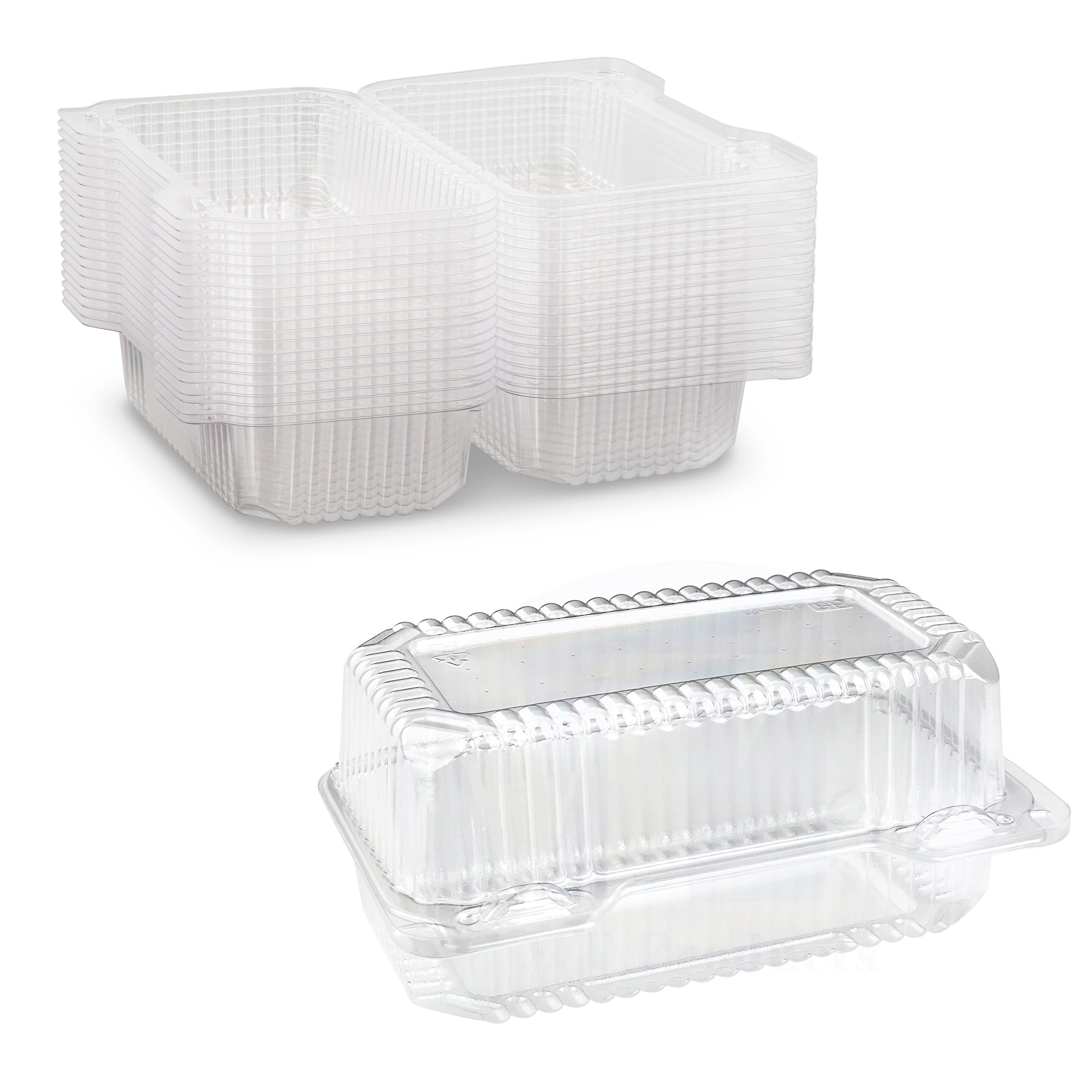 Prep & Savour Disposable Clear Plastic Loaf Container With Hinged Lid ...