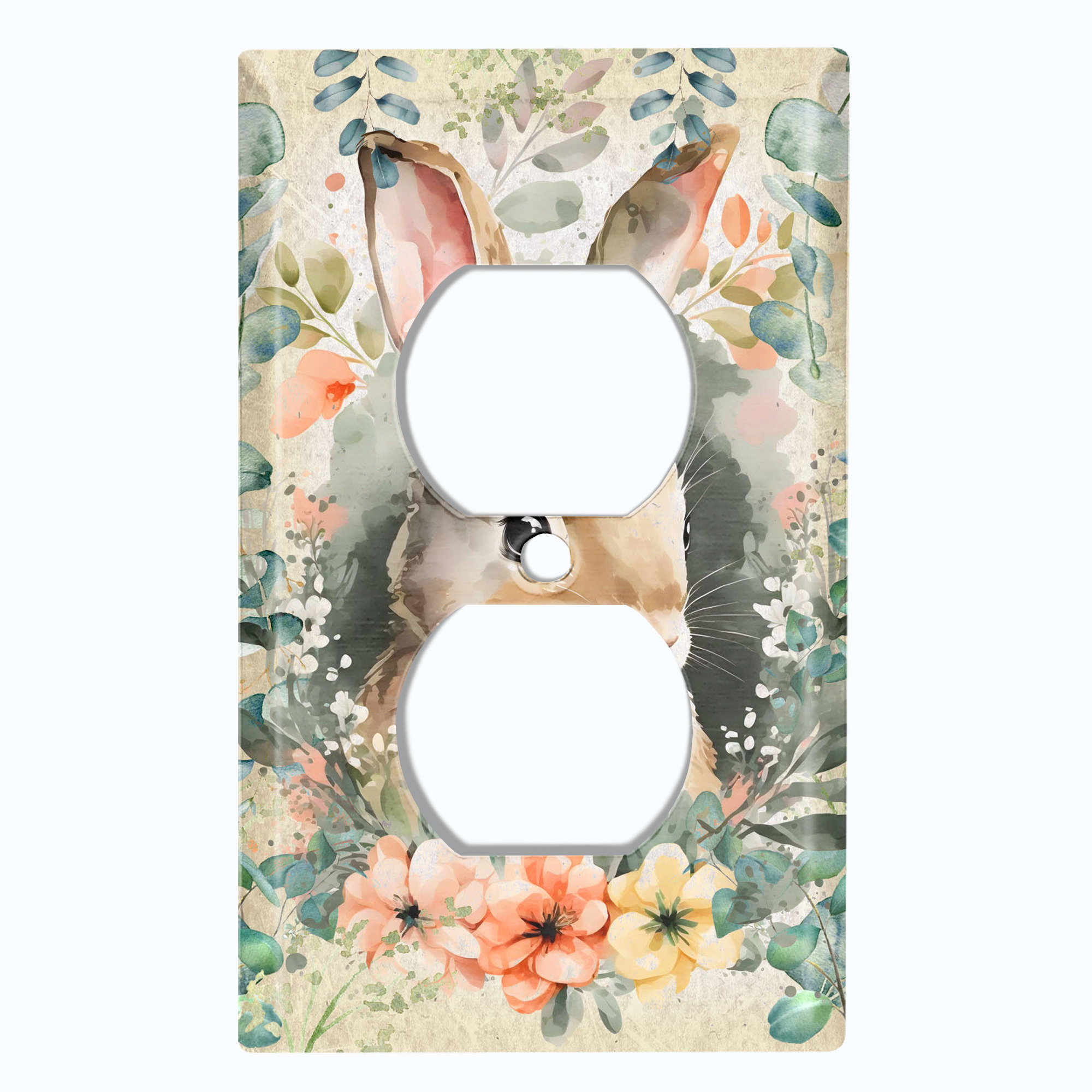 WorldAcc Metal Light Switch Plate Outlet Cover (Cute Rabbit Animal ...