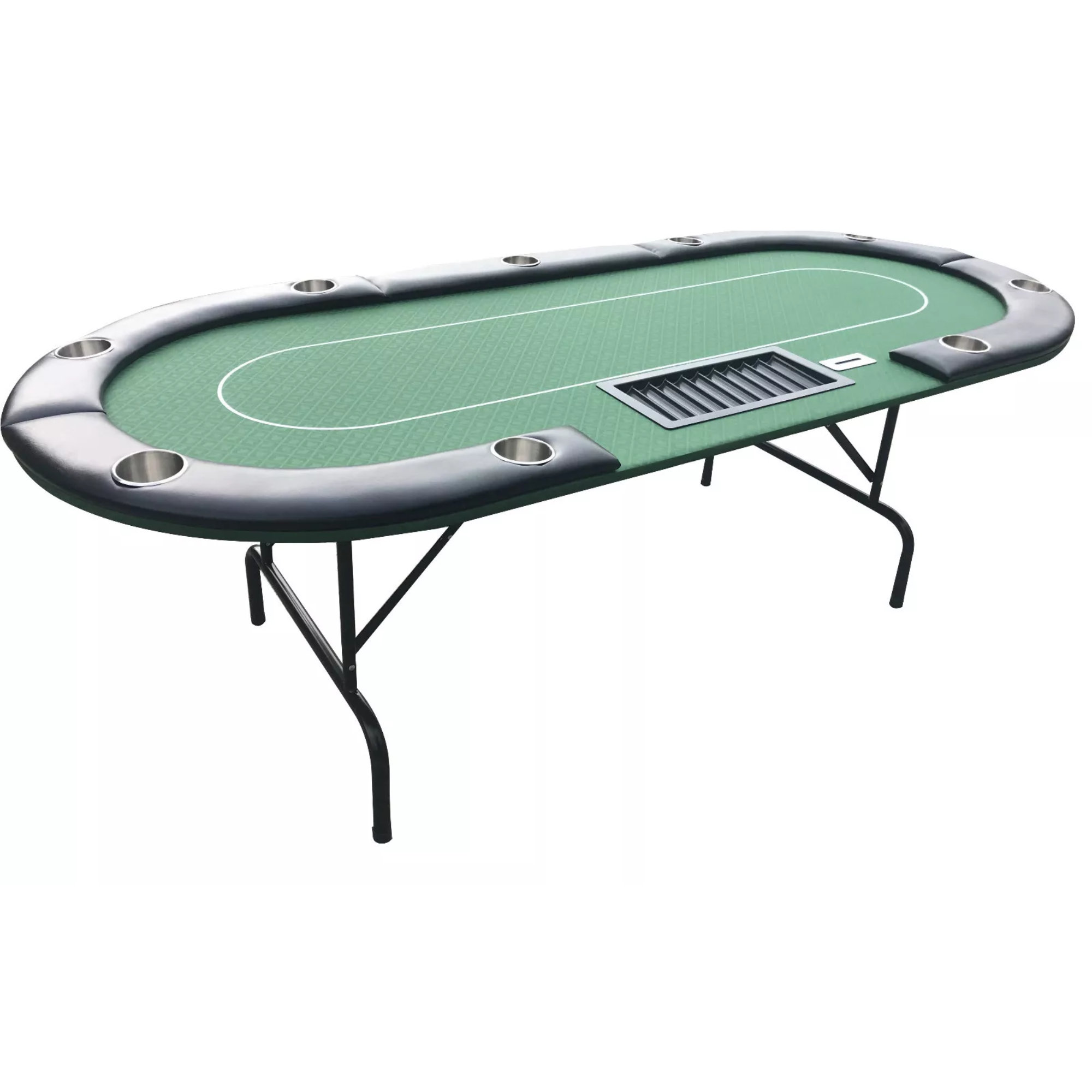 TheBestPokerSite.com 84" Dealer Poker Table For 9 Players With Foldable ...