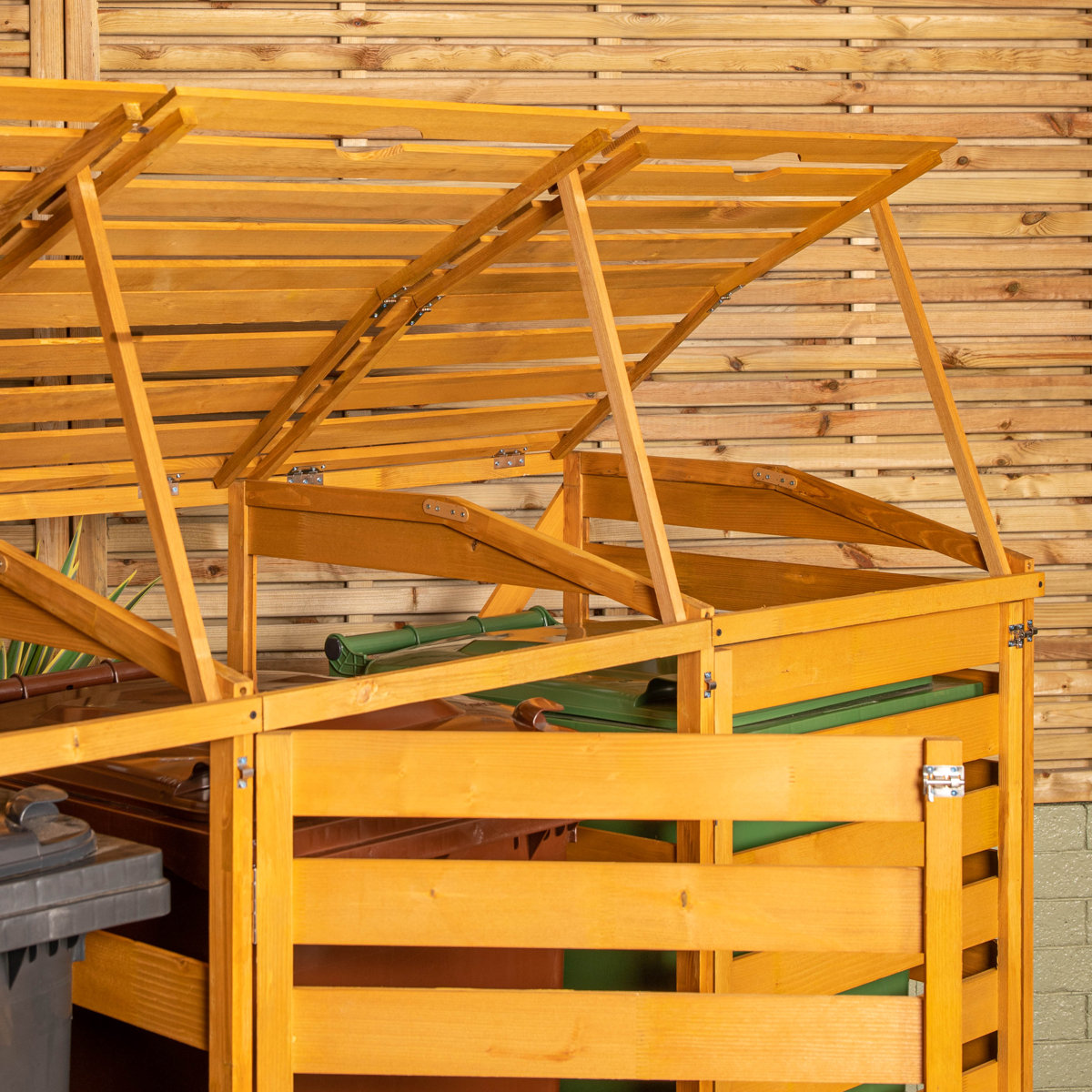 Samuel Alexander 1.99m x 1.25m Large Wooden Outdoor Garden Triple ...