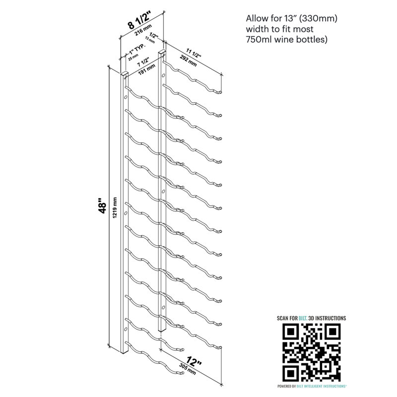 Rebrilliant Indurial Wall Mounted 36-Bottle Wine Rack & Reviews | Wayfair