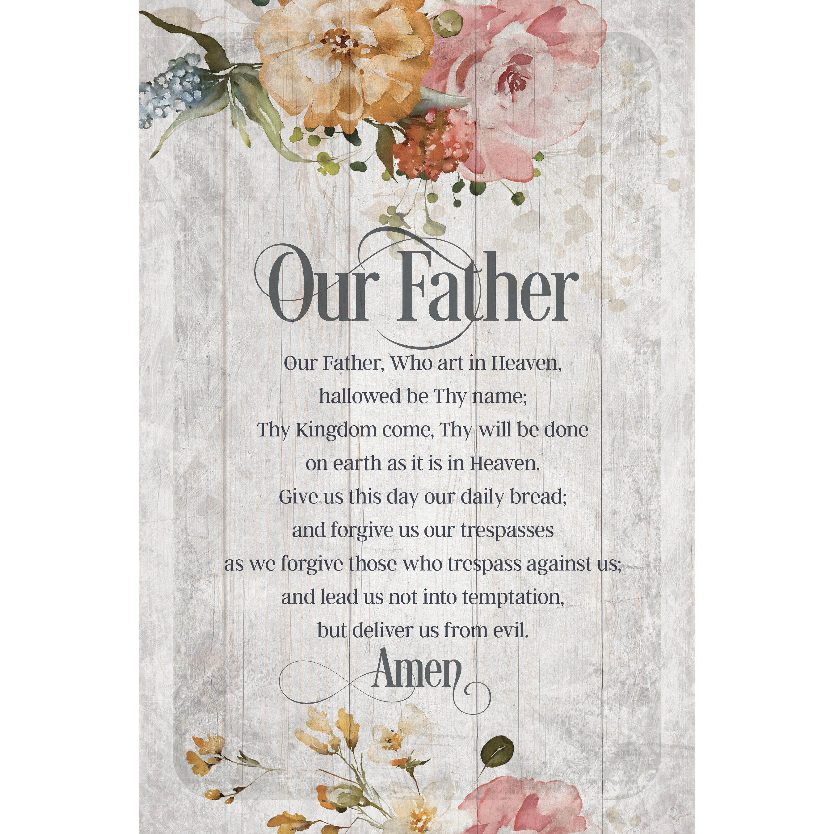 Trinx Our Father Symbols of Faith Inspirational Wood Plaque 6 inches x ...